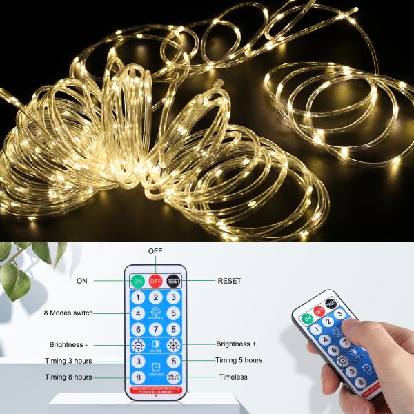 Quality Solar Rope Lights Outdoor 72FT 200 LED for sale