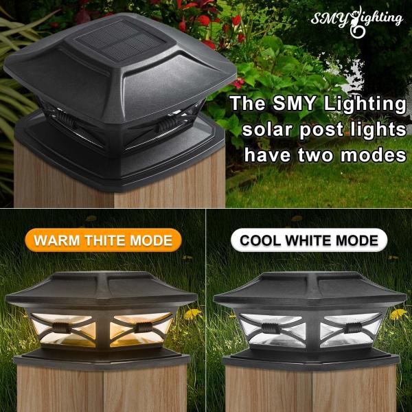 Quality IP65 Waterproof Solar Post Lights Plastic Lamp Body LED Chips SMD2835 Motion for sale