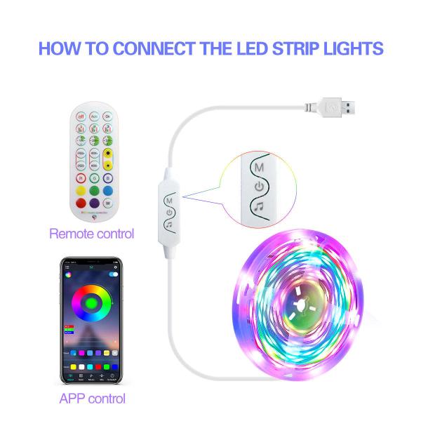 Quality RGB LED Strip Lights with Music Sync App Control and USB Powered for Dynamic for sale