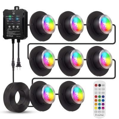 China RGBWW Underwater Fountain Lights 8 Head Multi Color LED Illumination for Pools Ponds and Water Displays for sale