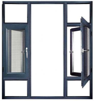 Burglar Proof Glazed Double Glass Aluminium Windows Tempered With Mosquito Screen