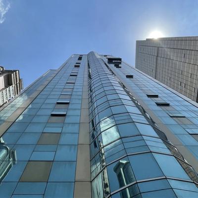 China Semi Unitized Glass Curtain Wall Facade With Easy Installation Up To 6.0kPa Wind Load for sale
