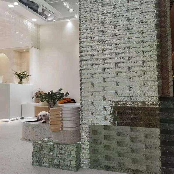 Building Transparent Mosaic Tile Decoration Partition Wall Solid Glass Brick Curtain Wall