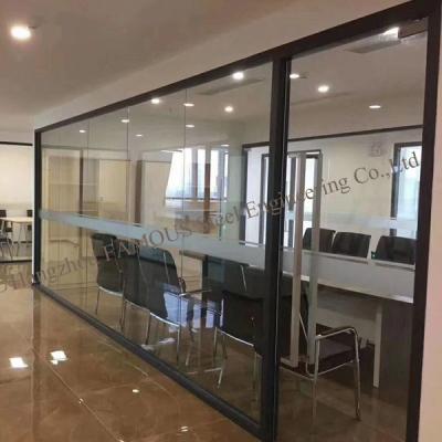 China 48'' Office Internal Glass Partition Walls , ISO 3834 Aluminium Glazed Partition for sale
