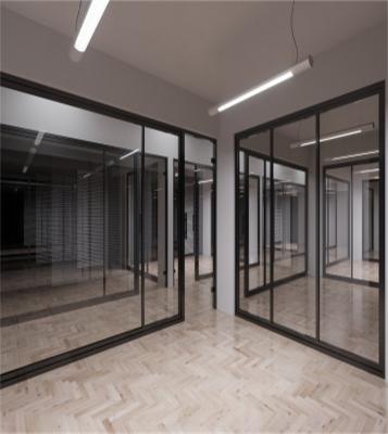 China Mueble de aluminio interior de las paredes de división de vidrio del marco para las divisiones de la oficina en venta