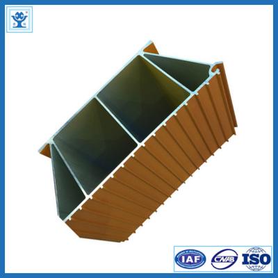 China Fashion design wood color extruded aluminium sliding door profile for sale