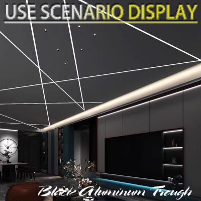 Cina Luce Lineare Incorporata Di Gipsom Nero LED soffitto Luce Trave Soggiorno Yang Angolo Profilo di Aluminio Cartone Slot Prodotto in vendita