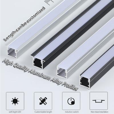 Cina RGB Color Temp Linear Light Embedded Black LED Gips Ceiling Light Trough per il soggiorno in vendita