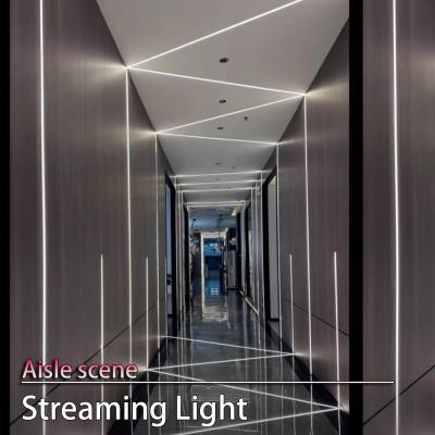 Cina Salotto angolo profilo di alluminio treno di luce lineare con LED nero e soffitto di gesso in vendita