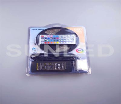 China 60 Led / M IP65 Flexible Led Strip Light Blister Package 12V RGB SMD5050 For Decoration for sale