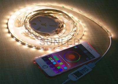 China Bluetoot RGB Led Flexible Strip Lights 5 Metre SMD5050 Light Source IP20 for sale
