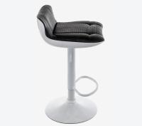 China White Color PU Kitchen Bar Stools Adjustable Ergonomic Design Back Support Low Back for sale