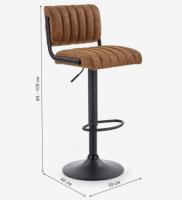 China Brown Covering Bar Stools With Fabric Height Adjustable For Kitchen for sale