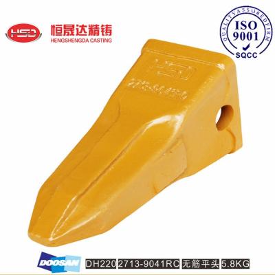 China DH220 DH280 2713-9041RC 2713-9038 DOOSAN Bucket Teeth Tip Strength Treatment for sale