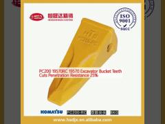 PC200 19570RC 19570 Excavator Bucket Teeth Cuts Penetration Resistance 25%