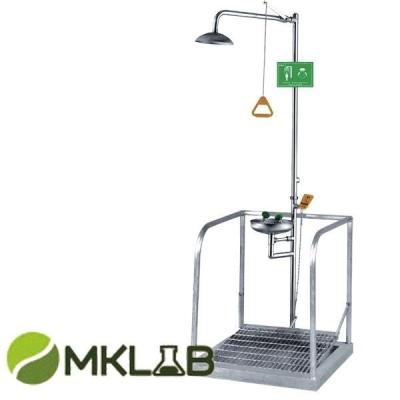 China Stainless steel emergency shower & eye wash (with the foot pedal, guardrail, tank)(MKL1590) for sale