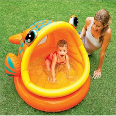 China Fish Shade Baby Swimming Inflatable Pool Cartoon Animal Mouth Open Baby Water Playing Pool for Kids Children for sale