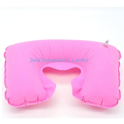 China U-Shape Soft PVC Comfortable Inflatable Travel Neck Pillow for sale