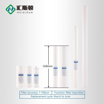 China PP Sediment Filter 20 inch High Flow Rate Low Pressure Drop Water Treatment Cartridges for sale