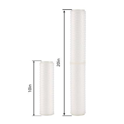 Cina Filtro a profondità fissa in materiale di gabbia in PP 10 pollici Microporous Pleated Water Purifier Filter in vendita