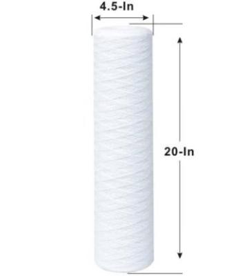 China Cartucho de filtro de ferida espiral de polipropileno de fibra de polipropileno de 20 polegadas para inspecção de saída por vídeo à venda