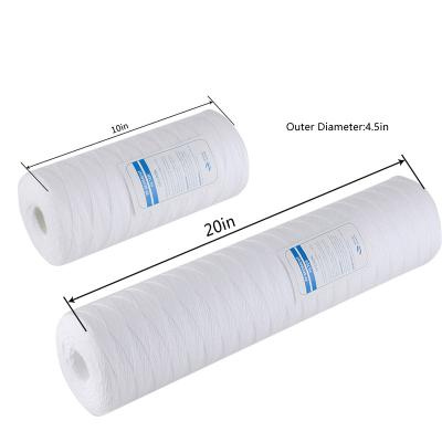 China 10 micron polypropyleen membraan string wond sediment filter voor water vloeistof filter Te koop