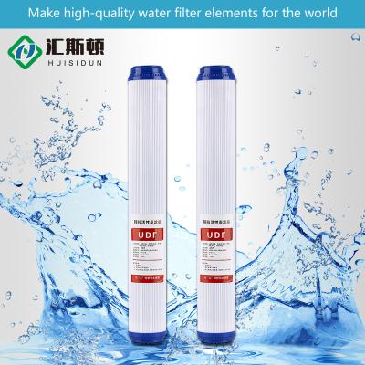 China 20 * 2,5 inch UDF Granulaire geactiveerde koolstoffilter cartridge voor optimale waterdruk Te koop