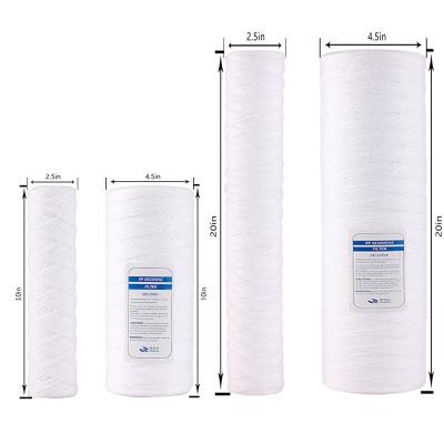 China 0.68 kg 40*2.5inch PP Cotton Front Security Filter Glass Fiber Nylon Spiral Wound Filter Element for sale
