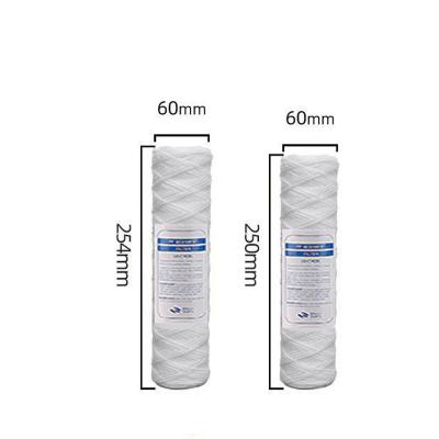 China 0.68 kg 40*2.5inch PP Cotton Front Security Filter Glass Fiber Nylon Spiral Wound Filter Element for sale