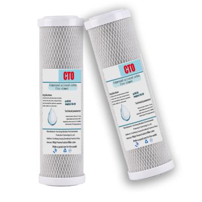 Cina Fonte di alimentazione manuale 10 pollici Coconut CTO Carbon Block Purificatore d'acqua Cartuccia per OEM in vendita