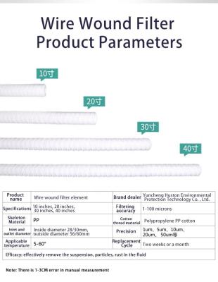 China Cartucho de filtro de polipropileno de comprimento de 5 microns com componentes de núcleo de rolamento à venda