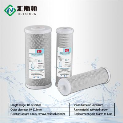 China Filtro de Carvão Ativado Doméstico de 10 polegadas Cto com Pressão de Operação Máxima de 0,4 MPa à venda