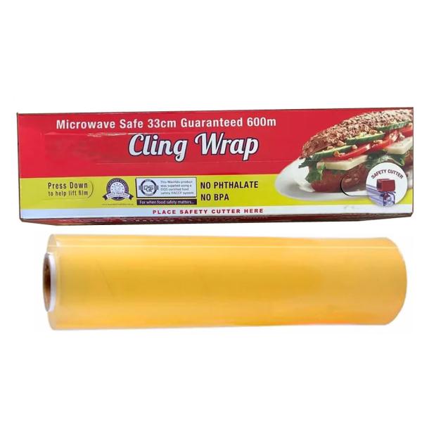 Custom Soft PE PVC Kitchen Cling Wrap Food Grade Plastic Fresh Keeping Cling Film With Cutter