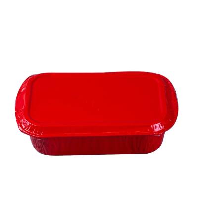 China 500ml Disposable Airplane Lunch Box Aluminum Foil Pan Airline Food Packing Trays With Lids for sale
