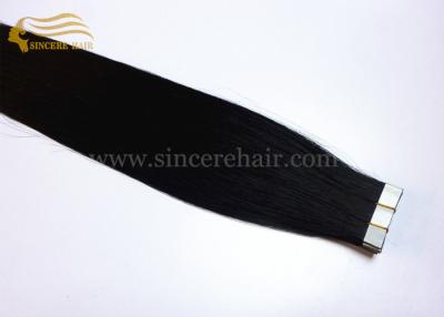 China 26 Inch Remy Human Hair Extensions, 65 CM Long Jet Black Remy Tape In Human Hair Extensions 2.5 Gram x 20 Piece For Sale for sale
