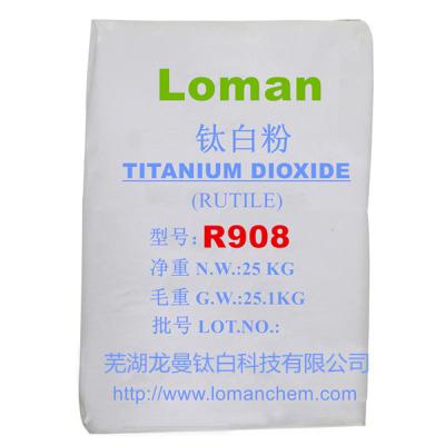 China High Whiteness White Power Anatase Type TiO2, High Purity Anatase Titanium DioxideR908 Loman Brand for sale