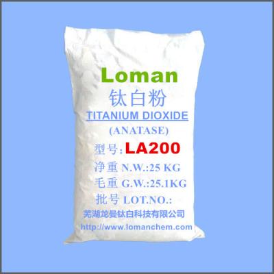 China High Whiteness White Power Anatase Type TiO2, High Purity Anatase Titanium Dioxide LA200Loman Brand for sale