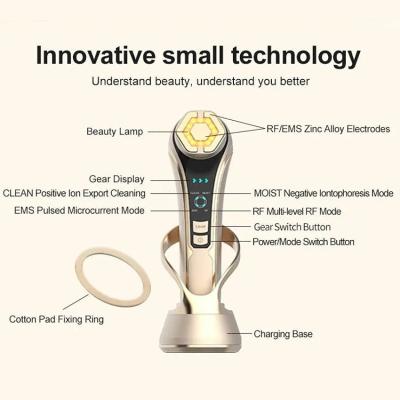 China 4 In 1 Rechargeable Multifunction Beauty Device Microcurrent RF Radio Frequency Facial Machine for sale