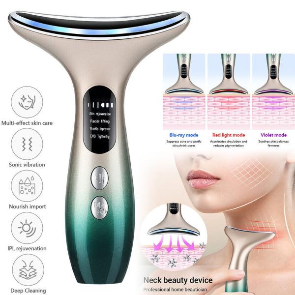 Quality Portable EMS Face And Neck Lifting Massager Microcurrent Red Light Therapy for sale
