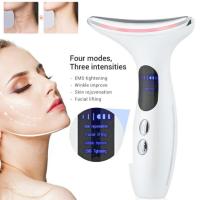 Quality Portable EMS Face And Neck Lifting Massager Microcurrent Red Light Therapy for sale