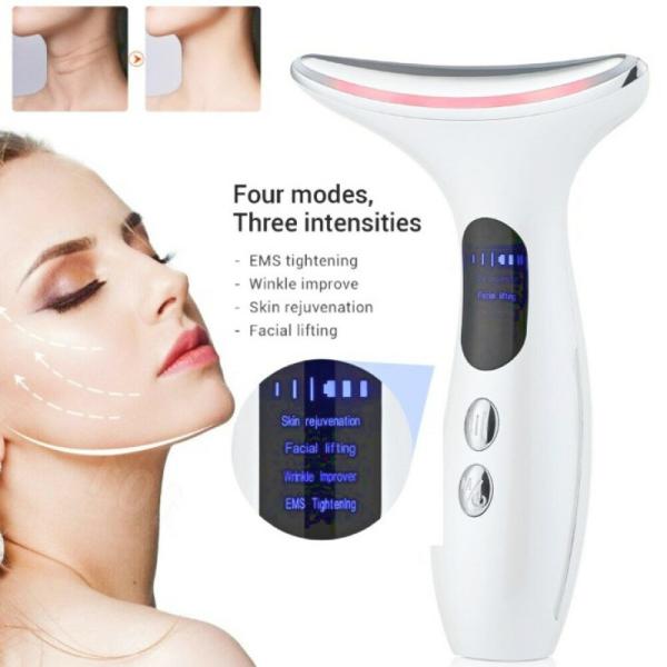 Quality Portable EMS Face And Neck Lifting Massager Microcurrent Red Light Therapy for sale