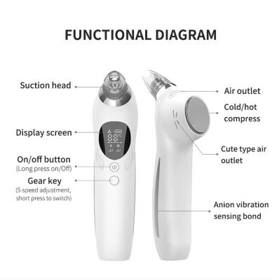 China Vacuum Facial Blackhead Removal Suction Device Rechargeable Deep Pore Cleanser Machine for sale