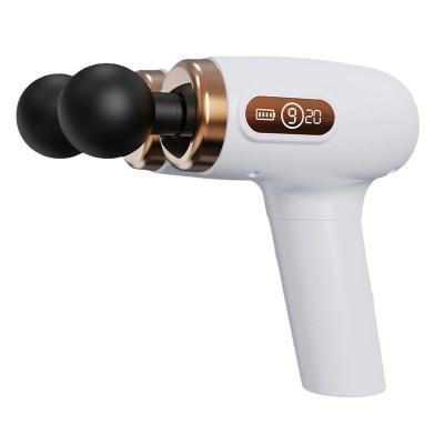 China Cordless Dual Head Massage Gun Full Body Deep Tissue Massager Type C Charging for sale