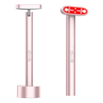 China 7 Color Nano Red Light Electric Eye Beauty Device EMS Portable Vibrating Eye Wand Massager for sale