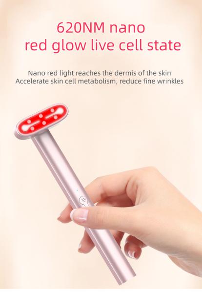 Quality 7 Color Nano Red Light Electric Eye Beauty Device EMS Portable Vibrating Eye for sale