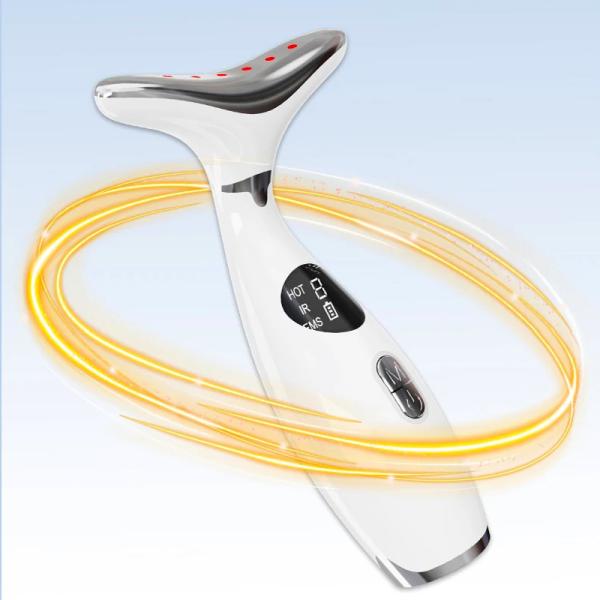 Quality EMS Micro Current Face And Neck Lifting Massager LED Photon Handheld Beauty for sale