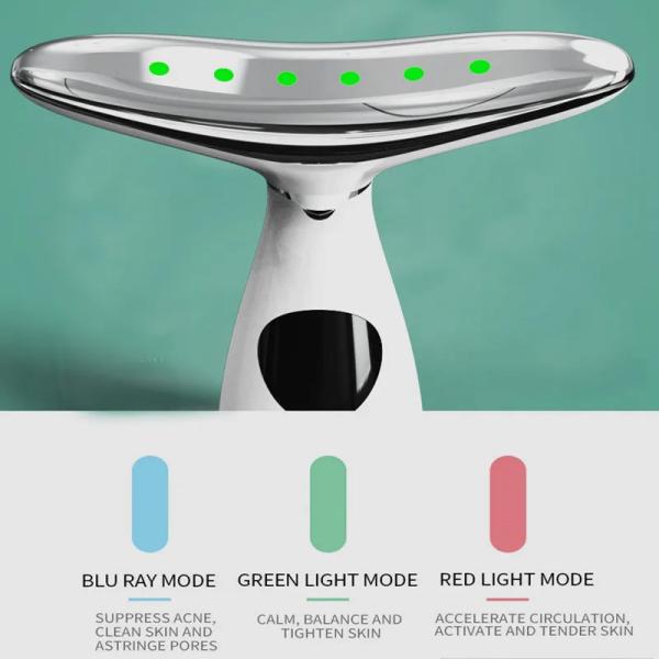 Quality EMS Micro Current Face And Neck Lifting Massager LED Photon Handheld Beauty for sale