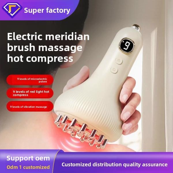 Quality Portable ABS Electric Meridian Body Brush Multi Functional Vibration Therapy for sale