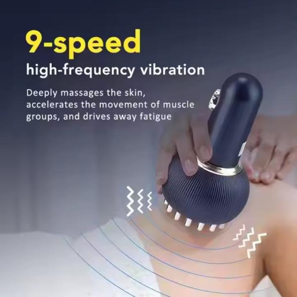 Quality Vibration Heating Scraping Cupping Massager Body Slimming Guasha Massage Brush for sale