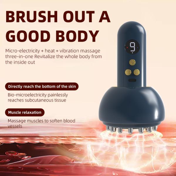Quality Vibration Heating Scraping Cupping Massager Body Slimming Guasha Massage Brush for sale